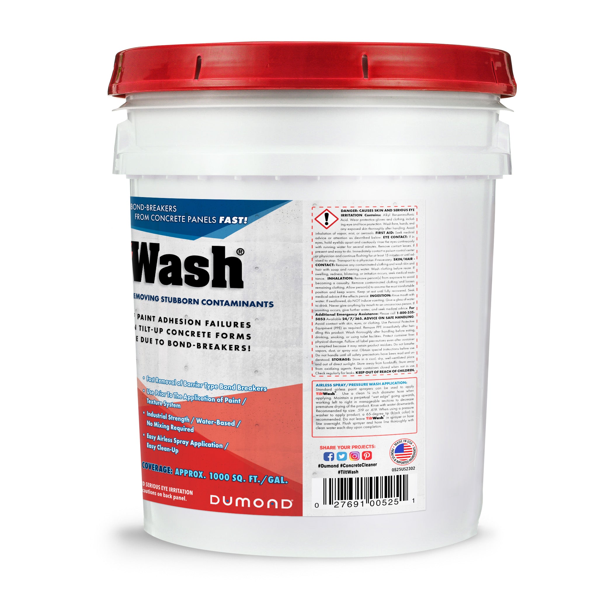 Tilt Wash® Concrete Cleaner & Bond Breaker Remover - 5 Gallons – Dumond