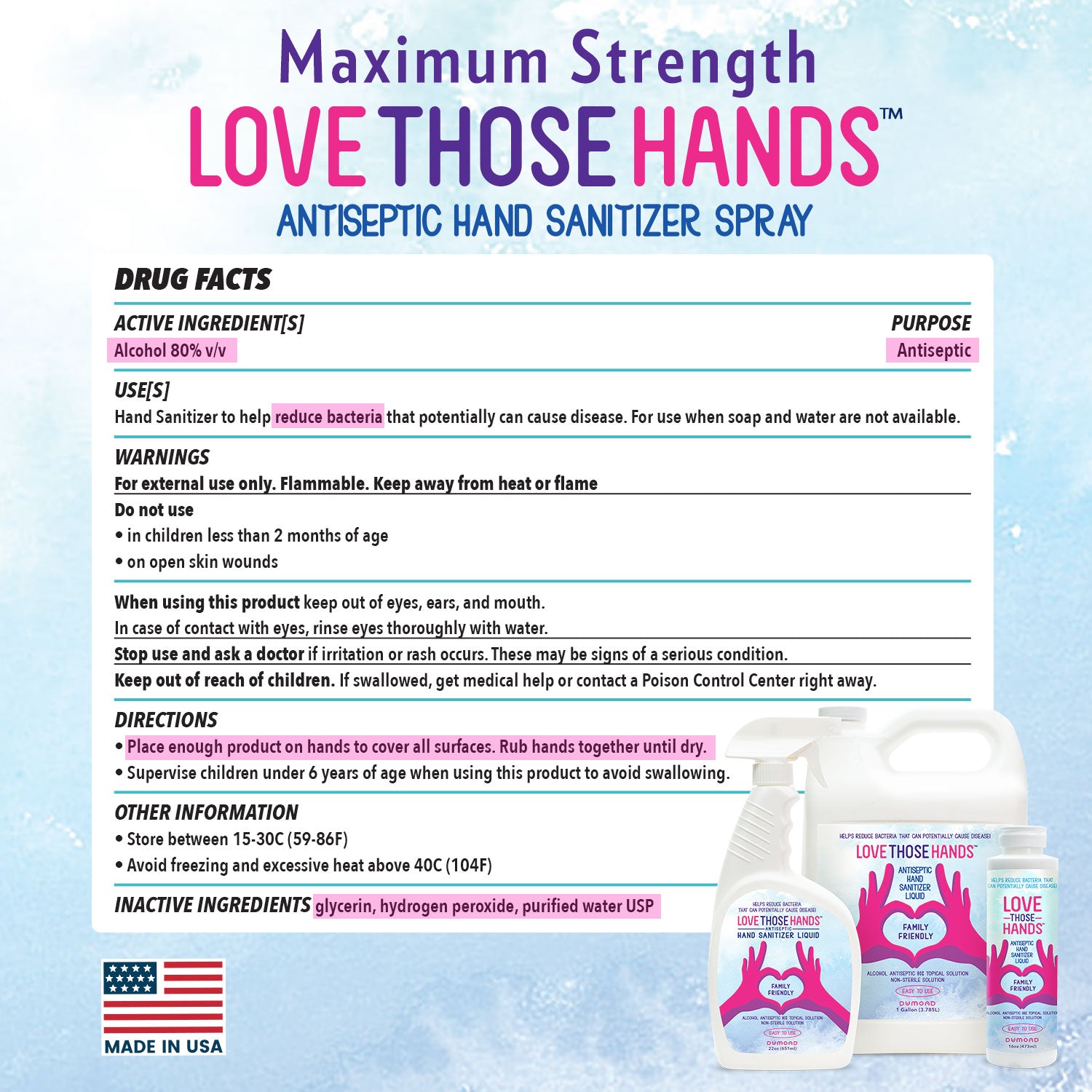 Love Those Hands™ Antiseptic Hand Sanitizer Liquid – Dumond